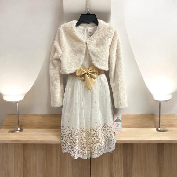 Rare Editions | Dresses | Rare Editions Stunning Gold And Cream 2 Pc ...